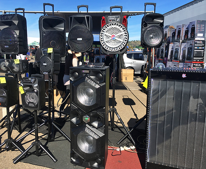 Professional audio equipment stacked high proves this market serves everyone from weekend DJs to serious music enthusiasts alike.