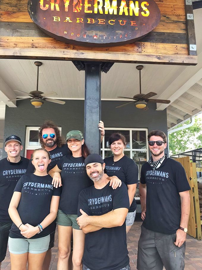 The sign says "Wood Fired" because "Flavor Explosion Laboratory" wouldn't fit. The ceiling fans are there to circulate the intoxicating aroma.