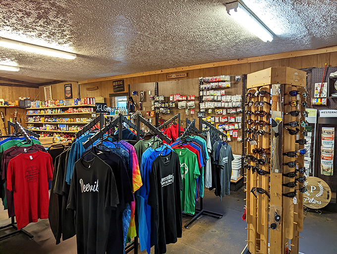 More than just a store&mdash;it's a community hub where snacks meet necessities. The deer mount keeps watch over the potato chips.