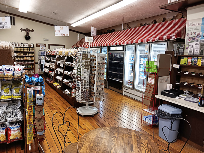 A country store wonderland where striped awnings and well-stocked shelves offer a nostalgic shopping experience that big box retailers can only dream about replicating.