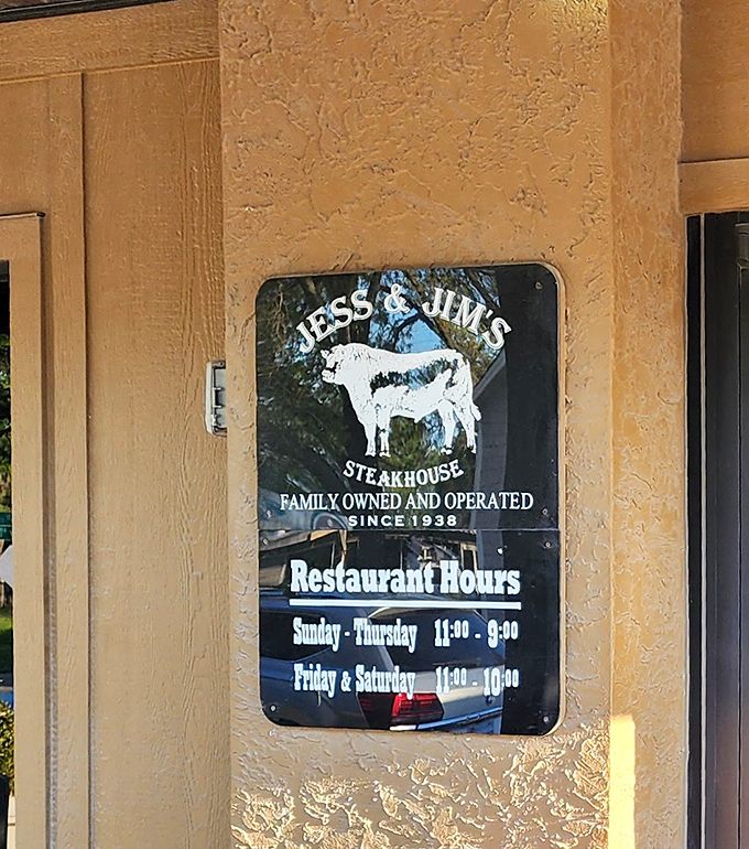 Family-owned since 1938, this sign tells you everything you need to know: tradition matters here, and they're not going anywhere.