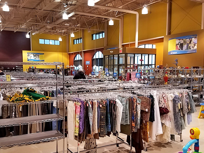 Aisles stretch endlessly, each turn revealing new possibilities for the dedicated treasure hunter within.