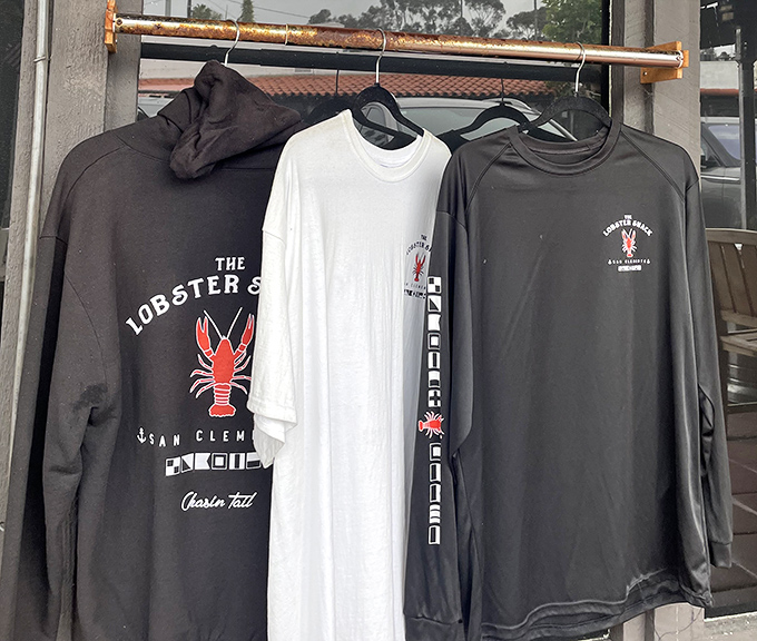 Branded merch lets you take home the lobster love. The t-shirt collection says "I came for the chowder but stayed for the lifestyle."