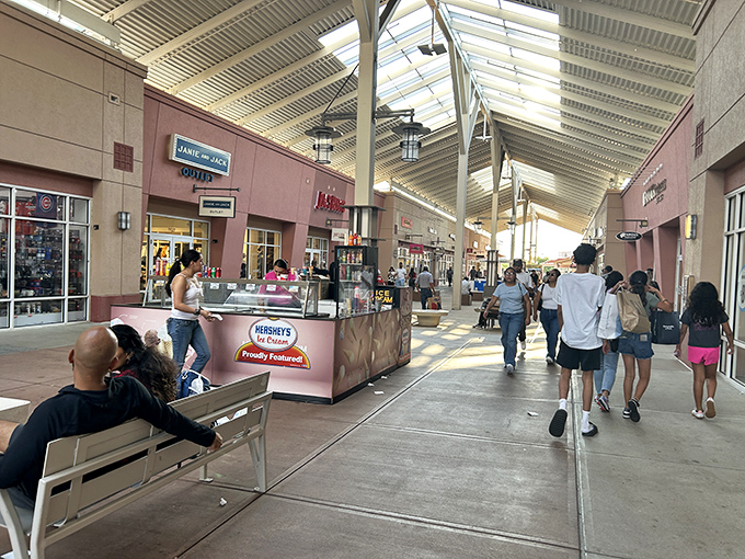 Between shopping sprints, Hershey's Ice Cream offers sweet rewards. Calories don't count when they're celebration fuel.