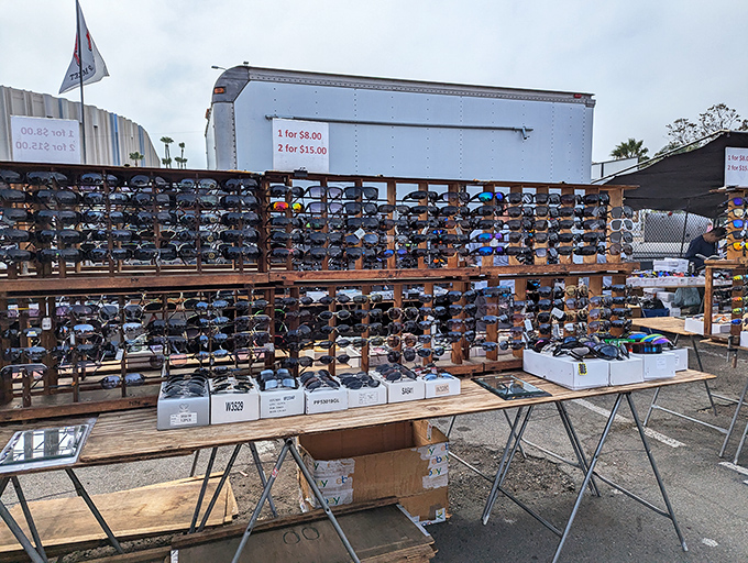 Sunglasses galore, where finding designer knockoffs becomes an art form and nobody asks too many questions about authenticity.