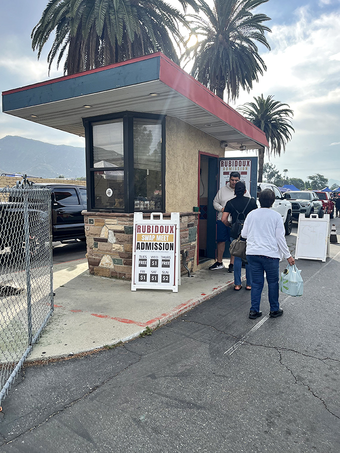 The ticket booth stands as a time capsule with mountains as its backdrop&mdash;the gateway to your evening's entertainment.