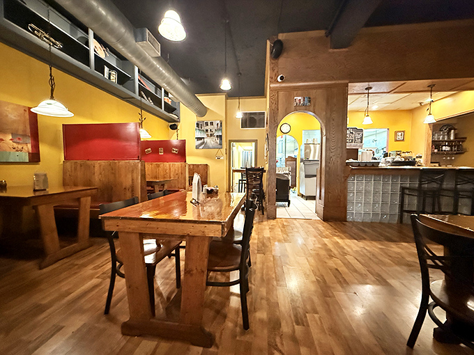 Wooden tables that have witnessed countless first dates, family celebrations, and "I shouldn't have another bite but watch me" moments.