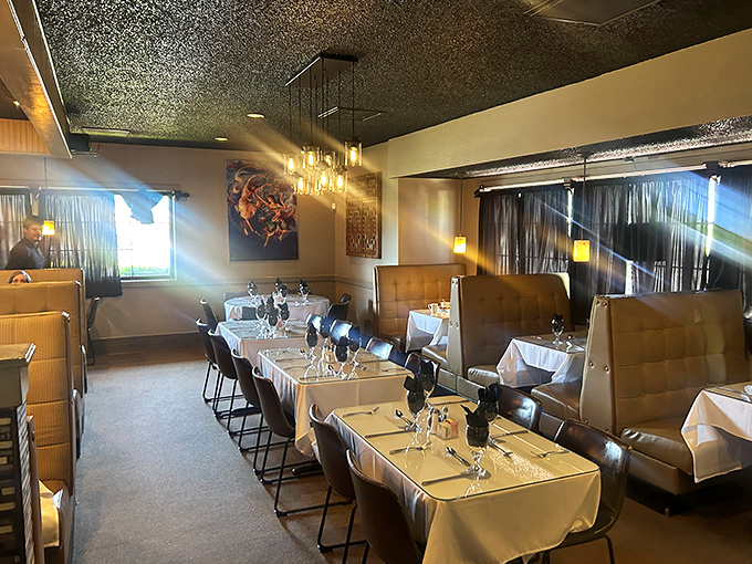 A dining room that balances elegance with comfort&mdash;like your fancy living room that actually gets used.