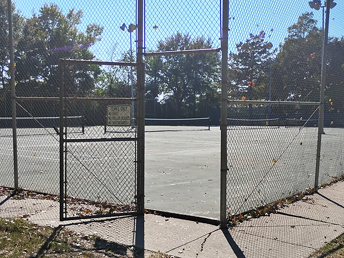 The public tennis courts await players of all skill levels. Where "love" means both the score and the feeling for this affordable community amenity.