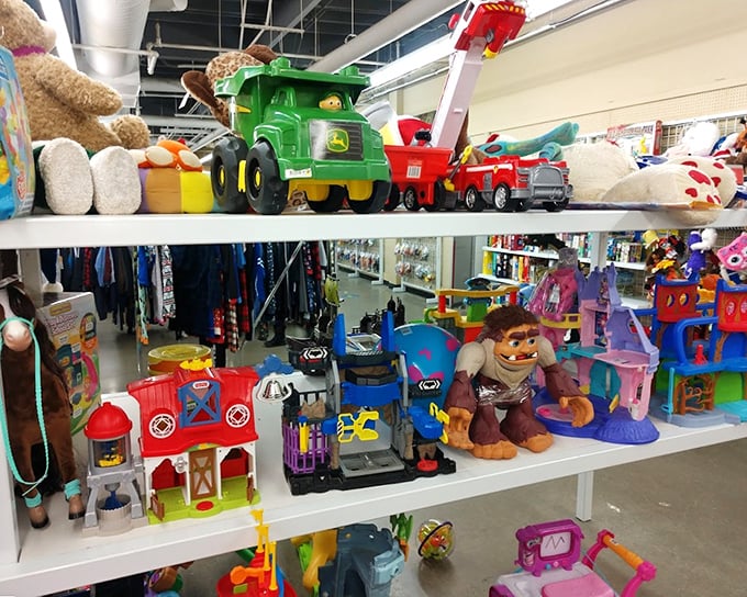 Childhood imagination for sale! These toys have survived one round of playtime and stand ready for their next adventure.