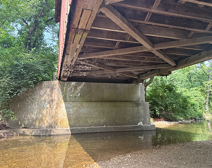 The underside reveals the bridge's sturdy foundation&mdash;like seeing the backstage workings of a Broadway show that's been running since the 1870s.
