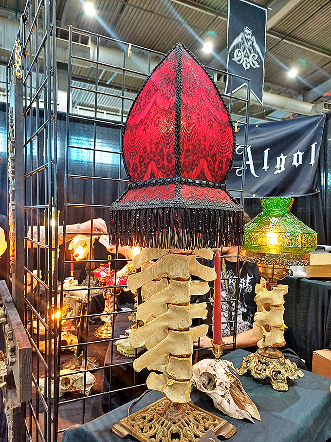 Gothic meets glam in this macabre-chic lamp display. Perfect for the person whose design aesthetic is "haunted mansion but make it fashion."