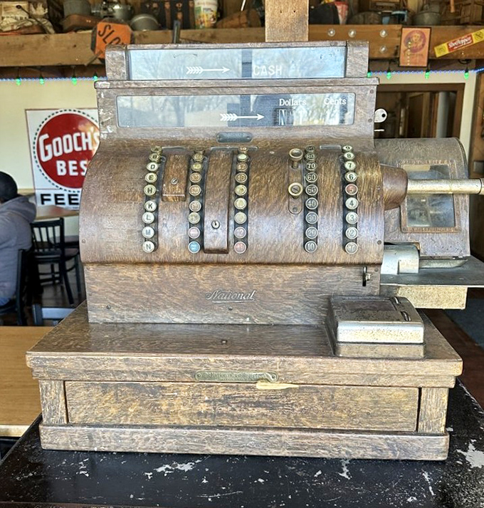 This vintage cash register has rung up more burger orders than most of us have had hot meals. If it could talk...