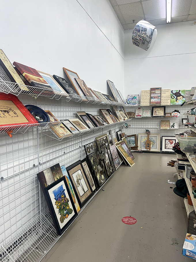 The wall art section resembles a gallery where forgotten masterpieces and quirky prints await the perfect spot above someone's sofa. 