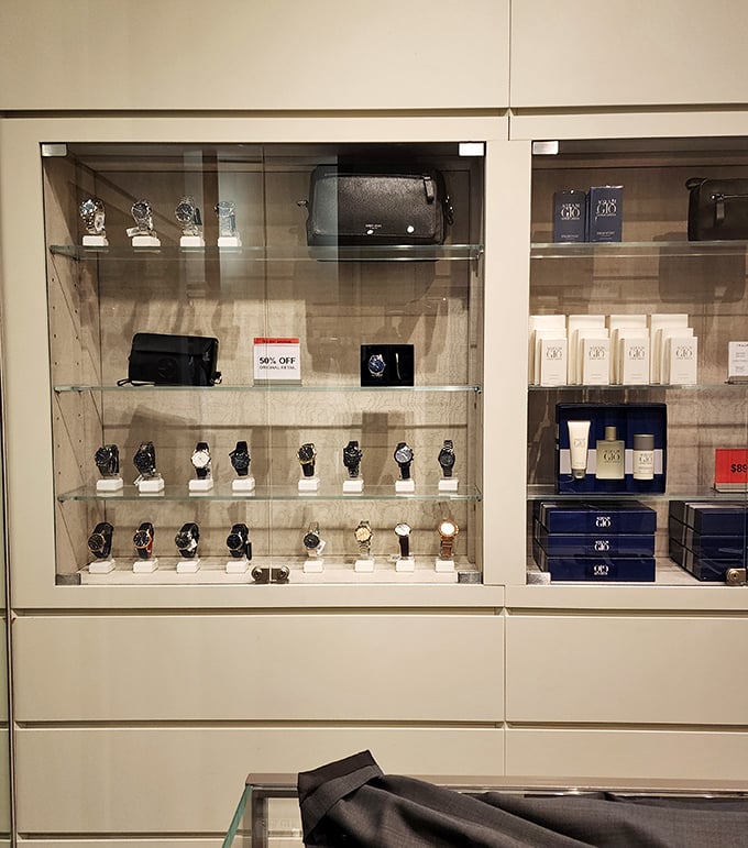 Timepieces displayed like precious gems, because checking your phone for the time is apparently too pedestrian now.