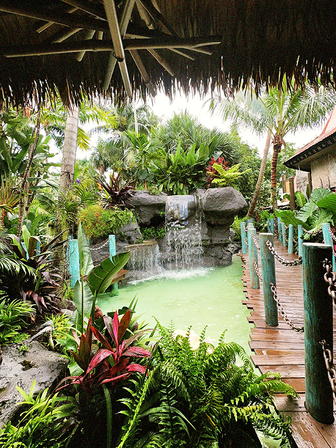 Nature meets nurture in this garden waterfall oasis&mdash;the perfect spot to digest between courses or escape reality.