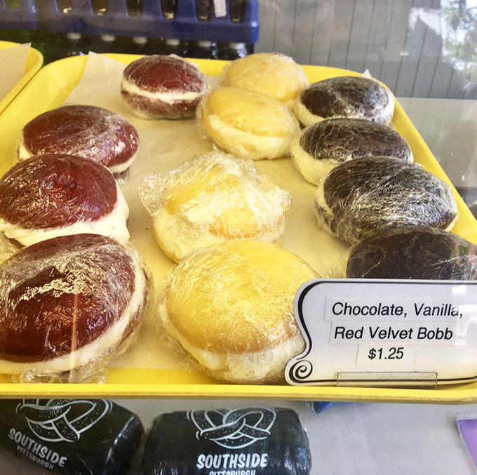 Whoopie pies in chocolate, vanilla, and red velvet&mdash;because sometimes you need something sweet after your savory pretzel adventure.