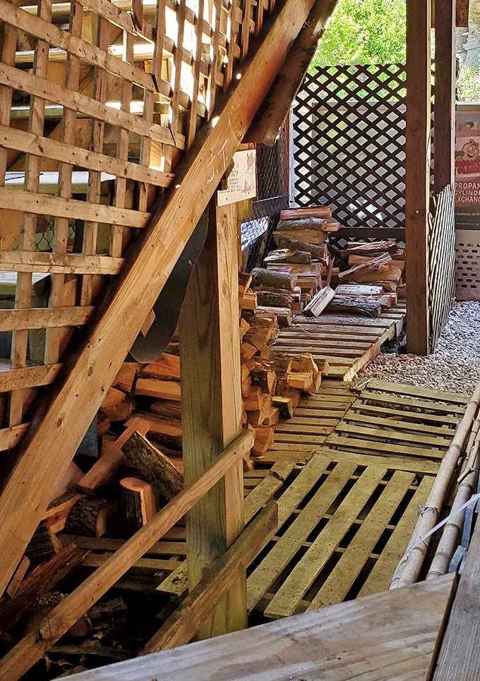 Stacked firewood waiting for its moment of glory. The secret ingredient isn't just time&mdash;it's these carefully selected logs.