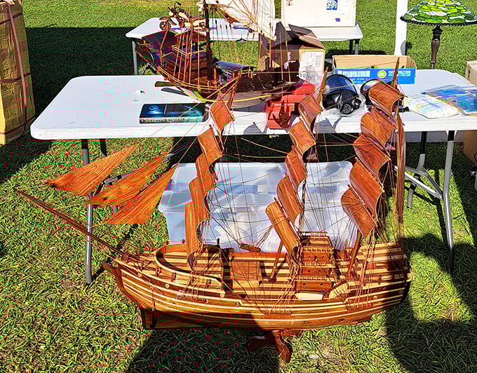 Meticulously crafted wooden ships that took someone more patience than I've had in my entire life. Maritime history for your mantelpiece, no seasickness required.
