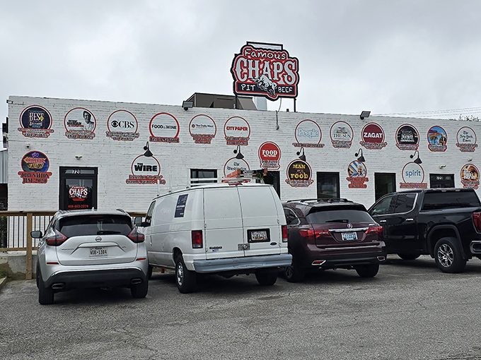 Chaps' white building covered in award logos tells you everything you need to know about their legendary status.