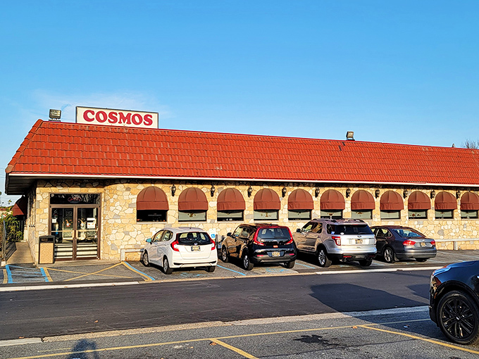 Stone arches and red tiles create Mediterranean vibes with American diner heart and soul.