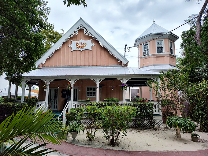 The Key Largo Conch House looks like a Victorian dollhouse that grew up and moved to paradise&mdash;complete with charming gingerbread trim and tropical gardens.