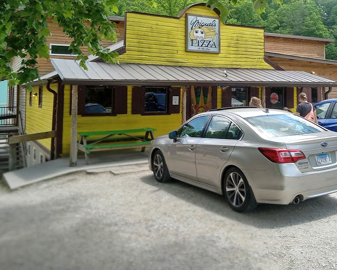 That yellow building in the wilderness! Miguel's is where adventure meets mozzarella in perfect harmony.