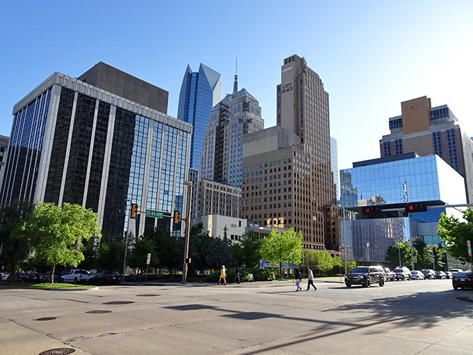 Oklahoma City's historic buildings stand shoulder to shoulder, creating a skyline where history and affordability make perfect neighbors.