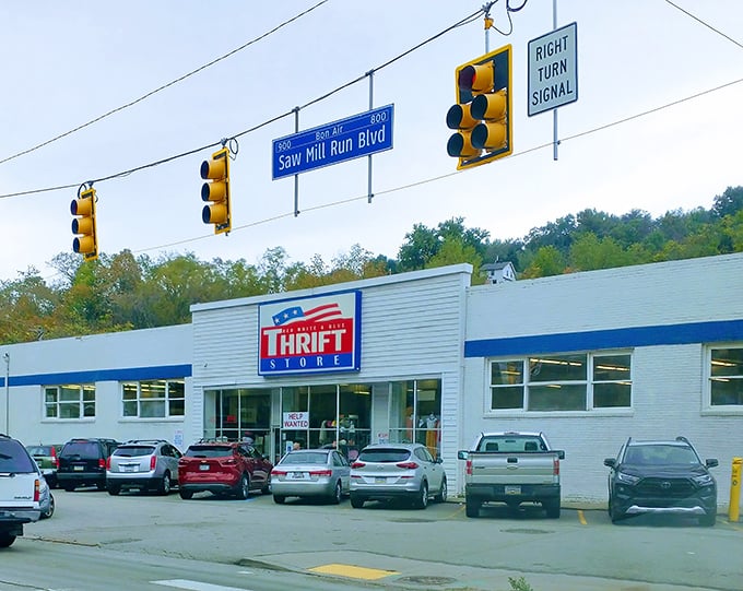 Red White & Blue's patriotic theme creates an all-American thrift shopping experience that feels genuinely welcoming.