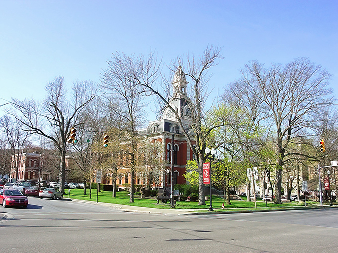 Victorian elegance meets mountain charm in these colorful storefronts that invite leisurely afternoon window shopping adventures.