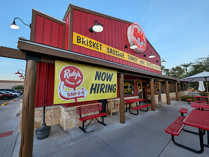 When Texas meets Arizona, magic happens - and Rudy's red barn proves it every single day.