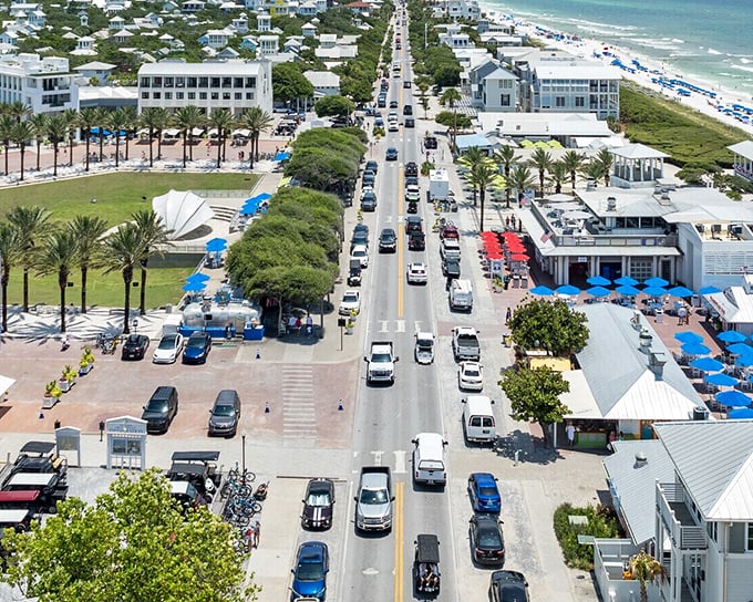 Seaside's pristine downtown looks like the set designer for a Hallmark movie got carried away with perfection.