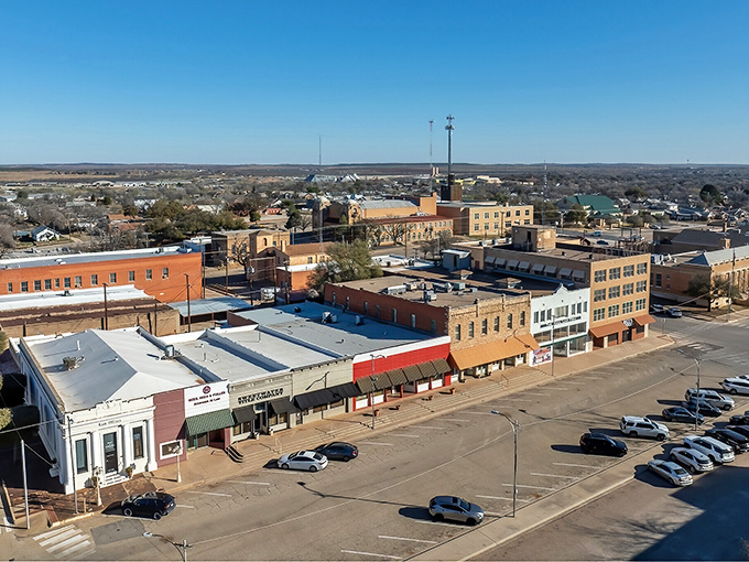 Downtown Sweetwater blends wide-open Texas skies with classic brick storefronts, where small-town life moves at its own steady pace.