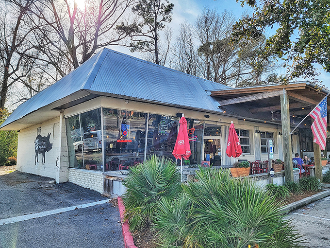 Swig & Swine's charming exterior says "come on in" while the smoky aroma screams "STAY FOREVER!"