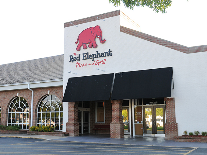 The Red Elephant's distinctive facade stands out in Tallahassee &ndash; where the playful name matches the fun dining experience inside.