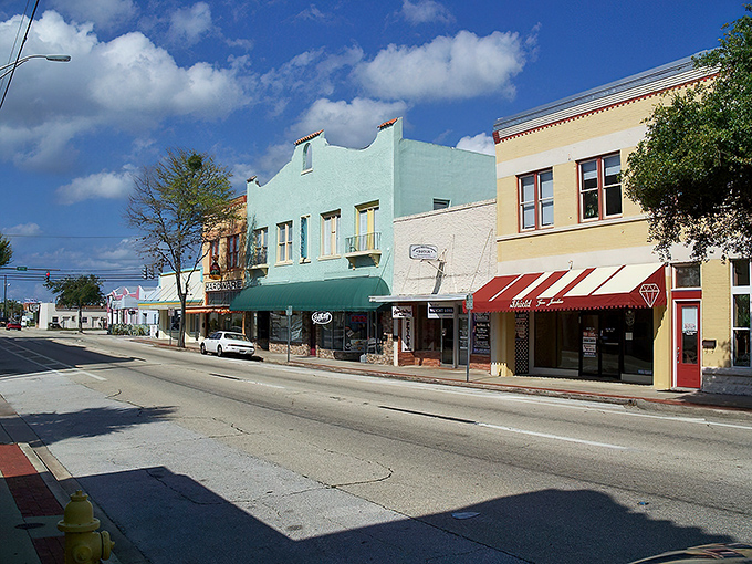 Historic downtown Titusville showcases colorful storefronts where time slows down and your retirement dollars stretch further.