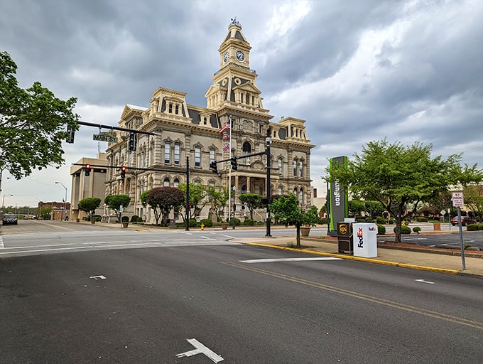The stunning Muskingum County Courthouse in Zanesville stands proudly downtown, showcasing beautiful architecture and a touch of local history.