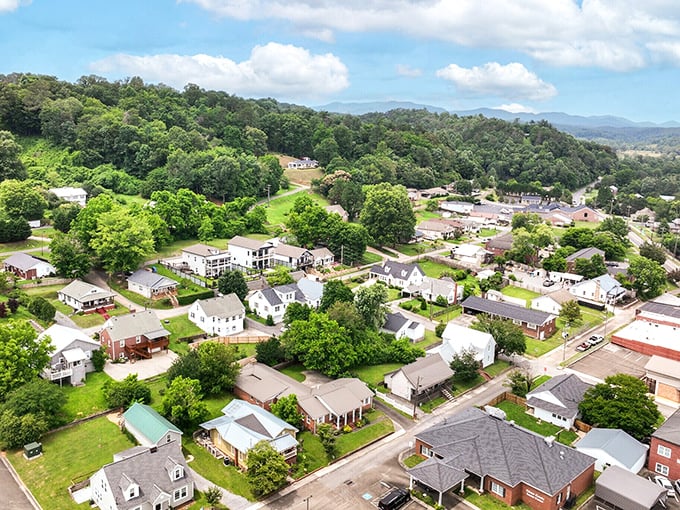 From this bird's eye view, Ellijay looks like a perfect small town nestled in Georgia's apple country.