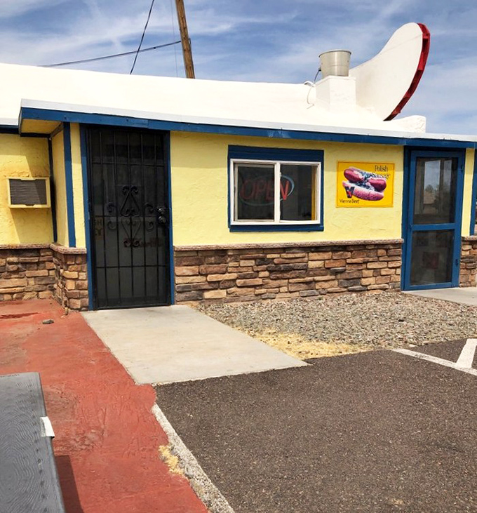 The Hot Dog Hut's bright colors and humble size make it an irresistible stop. Sometimes the best dogs come from the smallest spots.