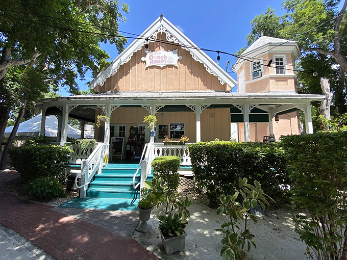 Those turquoise steps lead to seafood heaven! The Conch House's storybook architecture promises the kind of old Florida experience that no chain restaurant could ever replicate.