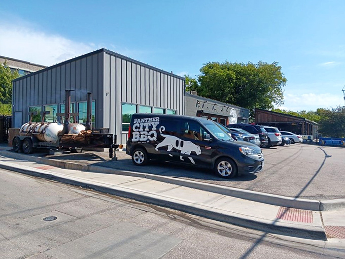 That sleek exterior houses smoking skills that honor Texas traditions while embracing innovation.