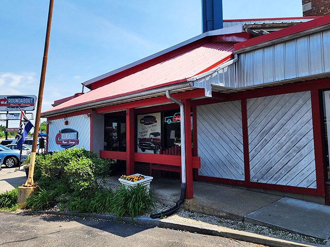 Where retro meets modern: Roundabout's eye-catching exterior promises diner classics with a creative Portsmouth twist.