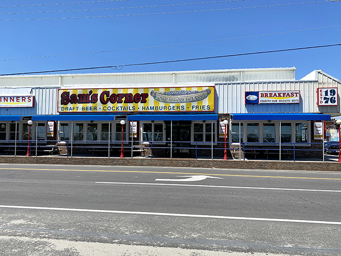 This unassuming storefront houses 24-hour hot dog magic that's been fueling beach adventures and late-night cravings for decades.