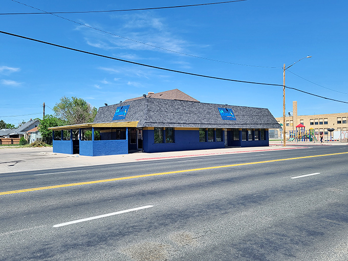 This blue building stands out against Scottsbluff's prairie sky. Sometimes the simplest structures capture a town's unpretentious spirit perfectly.