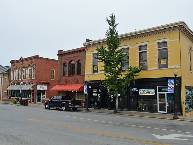 Colorful storefronts line Somerset's main drag – each building a chapter in the ongoing story of small-town American resilience.