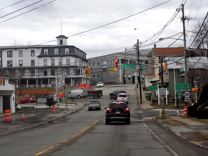 This intersection captures Sussex's small-town essence, where traffic lights outnumber your monthly bills and stress levels stay low.