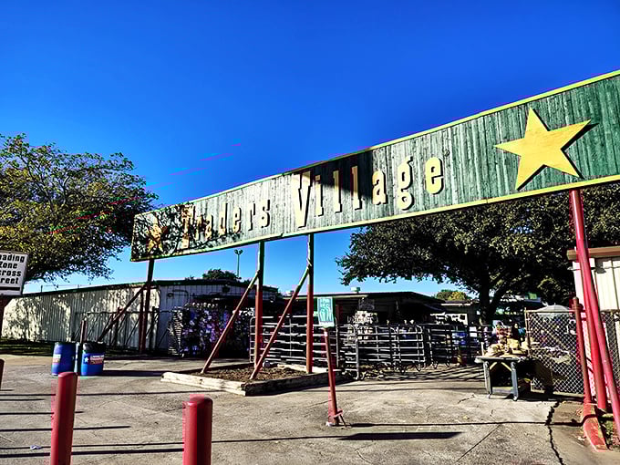 The Third Monday Trade Days entrance arch welcomes shoppers to one of Texas' oldest trading traditions. History meets bargain hunting!