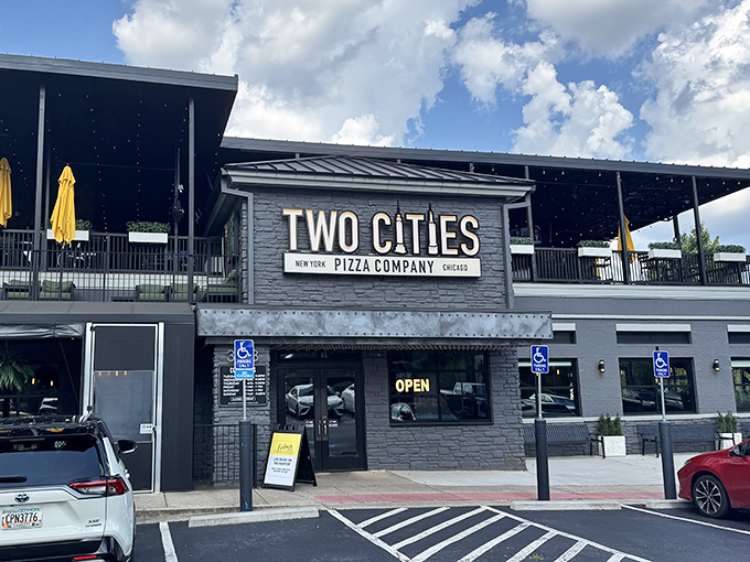 Modern design and generous portions make Two Cities the perfect family pizza destination spot. 