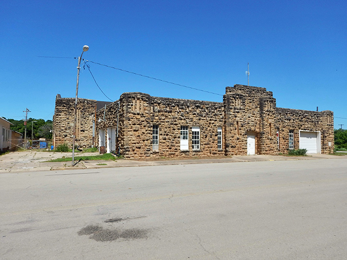 This stone building in Yale stands as a testament to the enduring strength of small-town architecture. 
