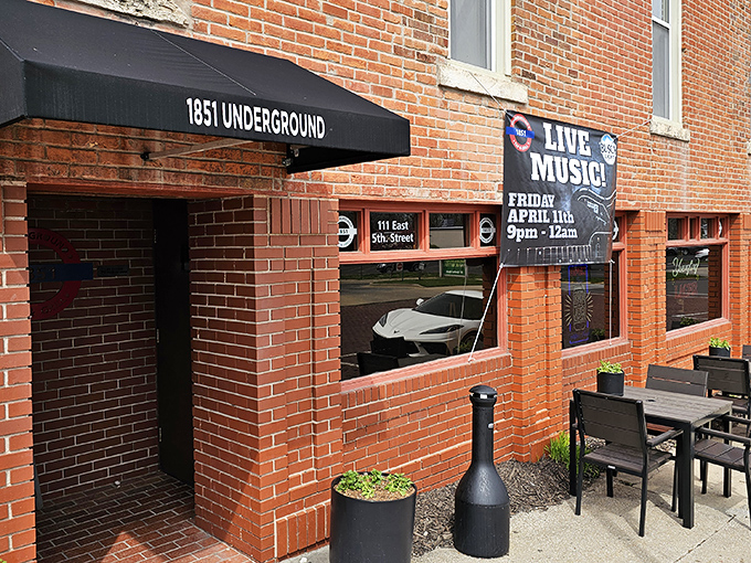 1851 Underground beckons with promises of live music and cold drinks in a brick-walled space where history and happy hour harmoniously coexist.